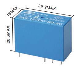 SMI-12VDC-SL-2C footprint & symbol by Songle Relay | SnapMagic Search